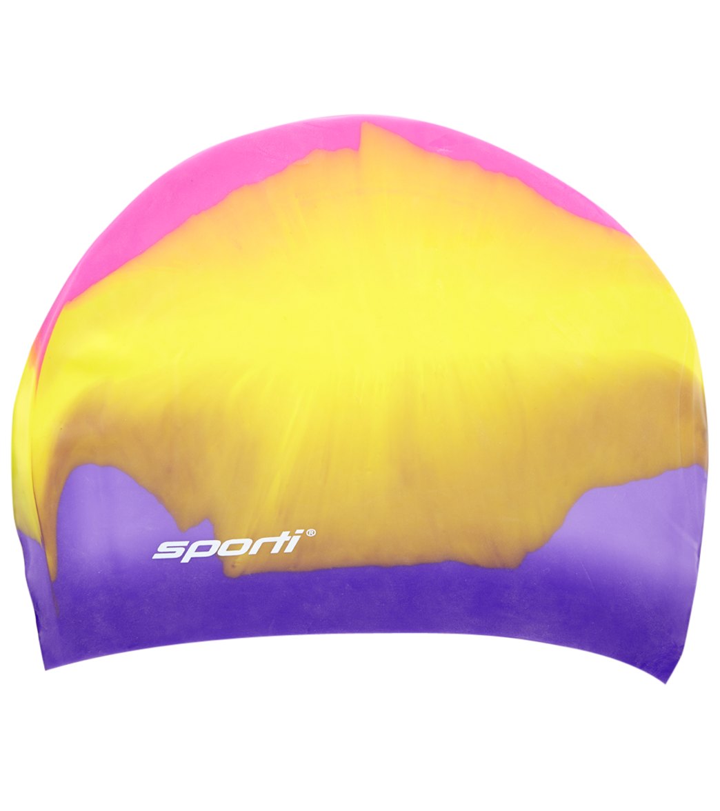 Sporti Long Hair Multi Silicone Swim Cap at SwimOutlet.com