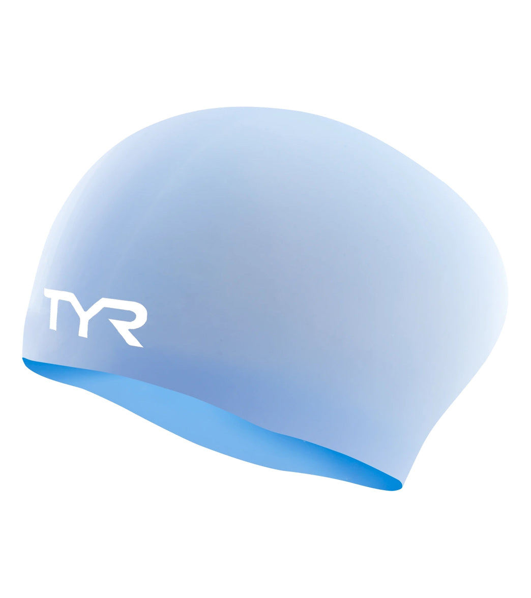 TYR Long Hair Wrinkle Free Silicone Swim Cap at SwimOutlet.com