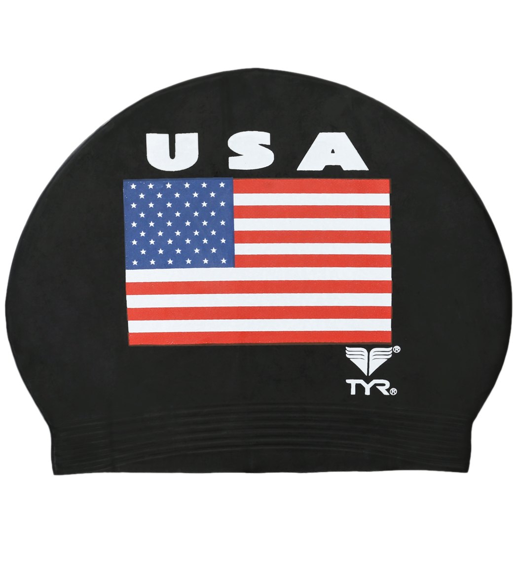 TYR USA Latex Swim Cap at SwimOutlet.com