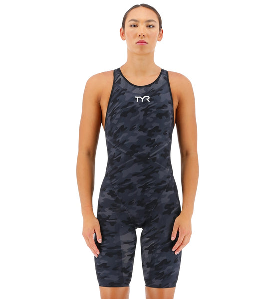 TYR Women's Venzo Camo Closed Back Tech Suit Swimsuit at SwimOutlet.com