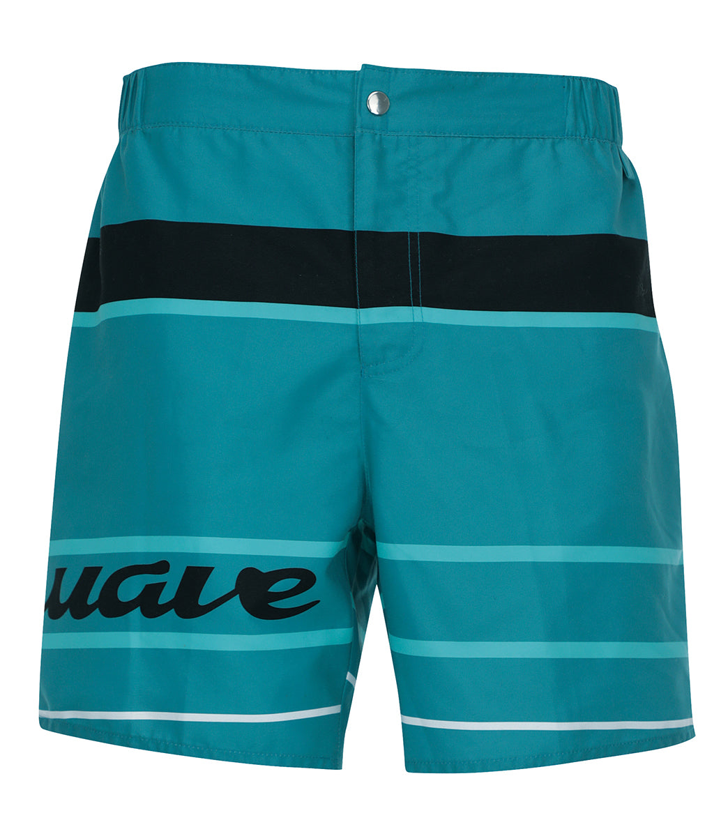 Wavebreaker Men's Turquoise Stripe Swim Trunks at SwimOutlet.com