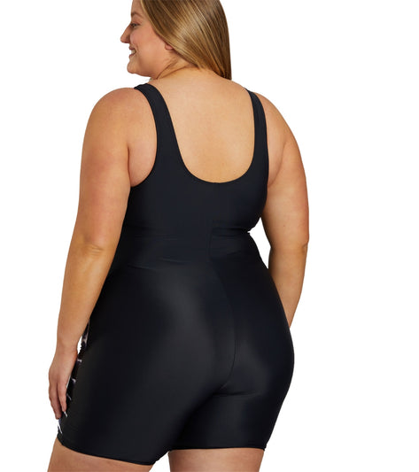 Sporti Plus Size Unitard Shibori Ombre One Piece Swimsuit at SwimOutlet.com
