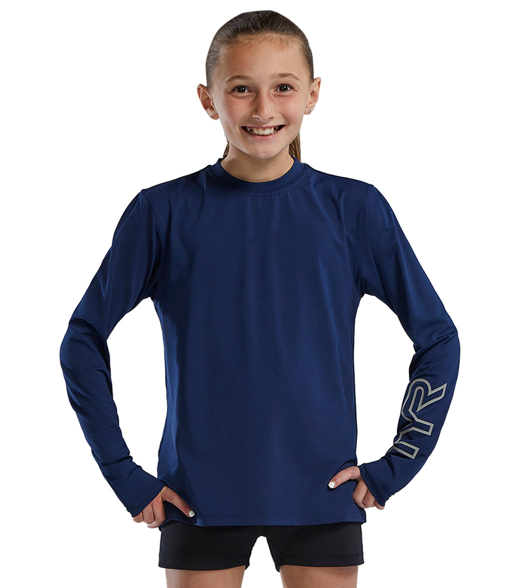 TYR Unisex SunDefense Long Sleeve Rash Guard (Little Kid, Big Kid) at ...