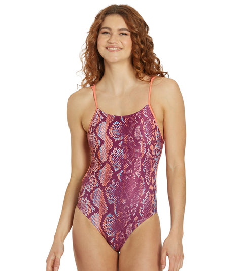 Sporti x Gretchen Walsh Desert Python Tracy Double Strap One Piece Swimsuit at SwimOutlet.com