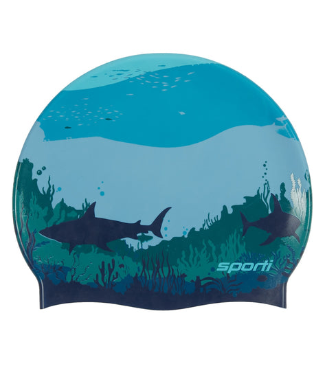 Sporti Sharkies Silicone Swim Cap at SwimOutlet.com