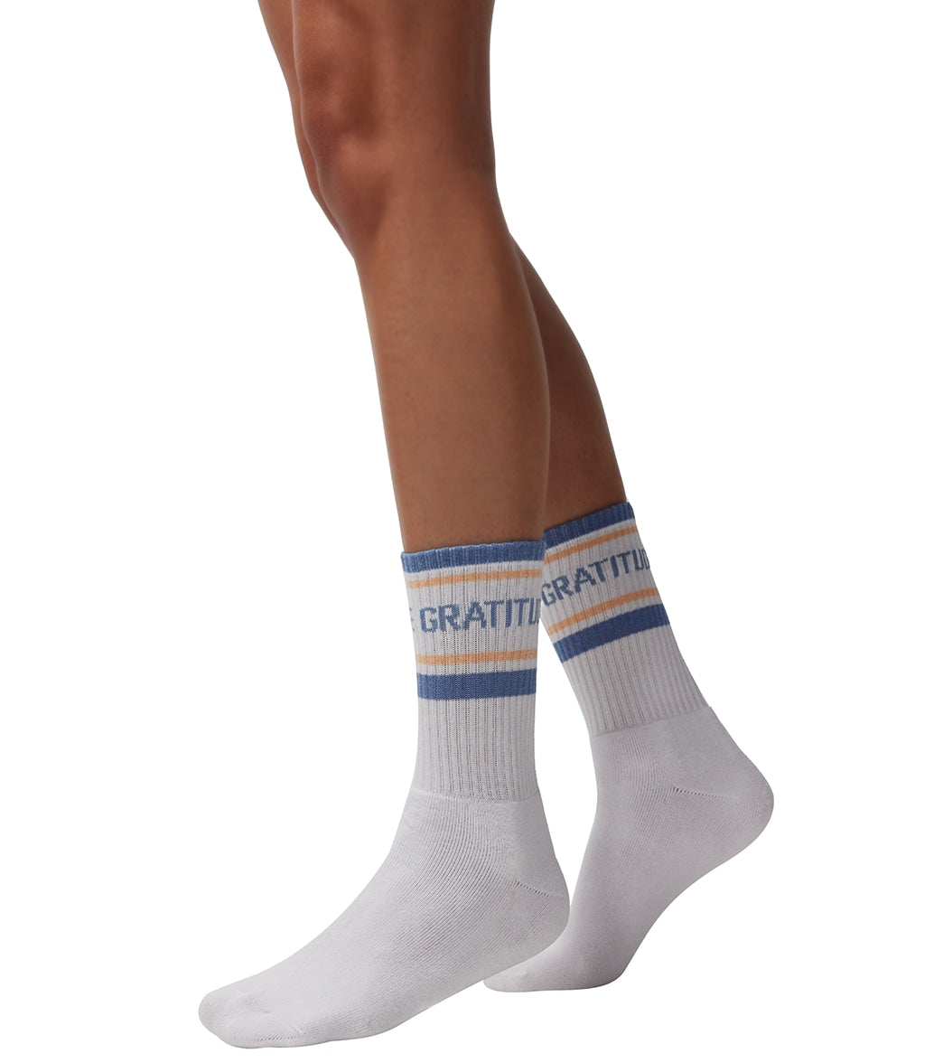 Spiritual Gangster Gratitude Stripe Crew Sock at SwimOutlet.com
