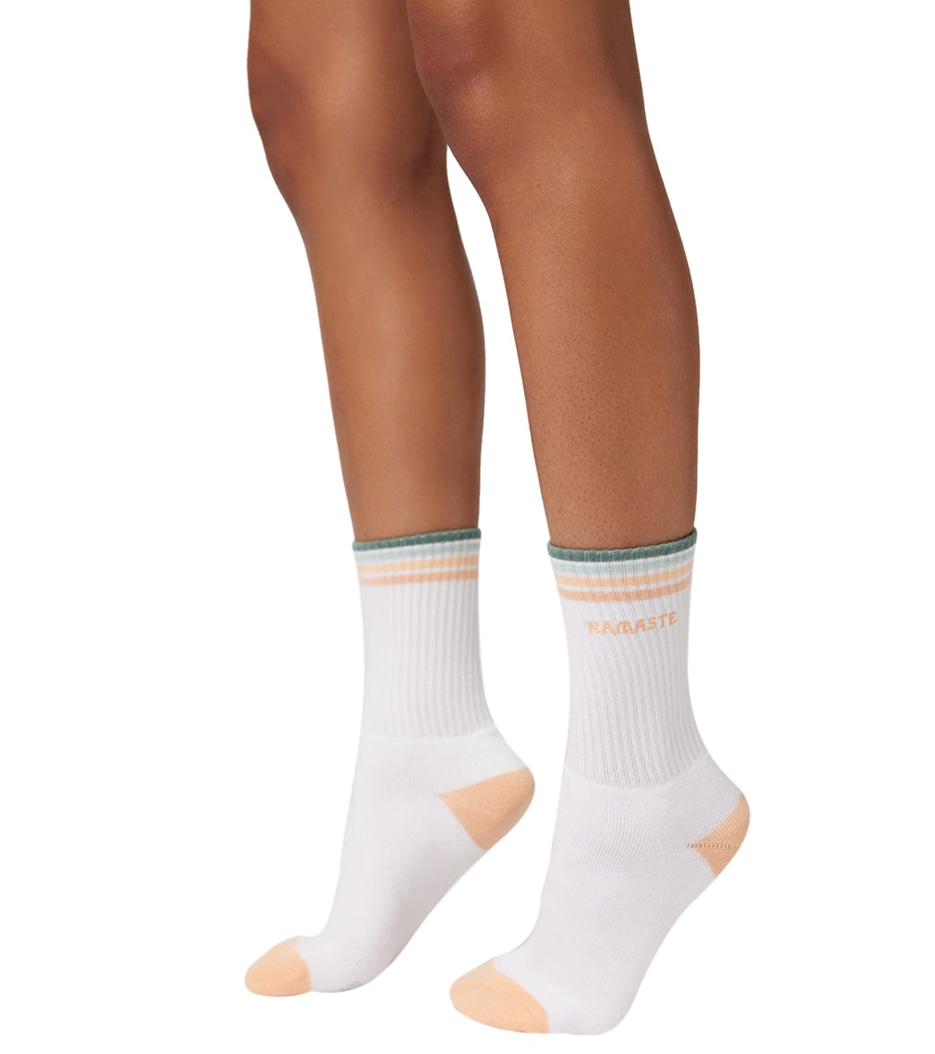 Spiritual Gangster Namaste Stripe Crew Sock at SwimOutlet.com