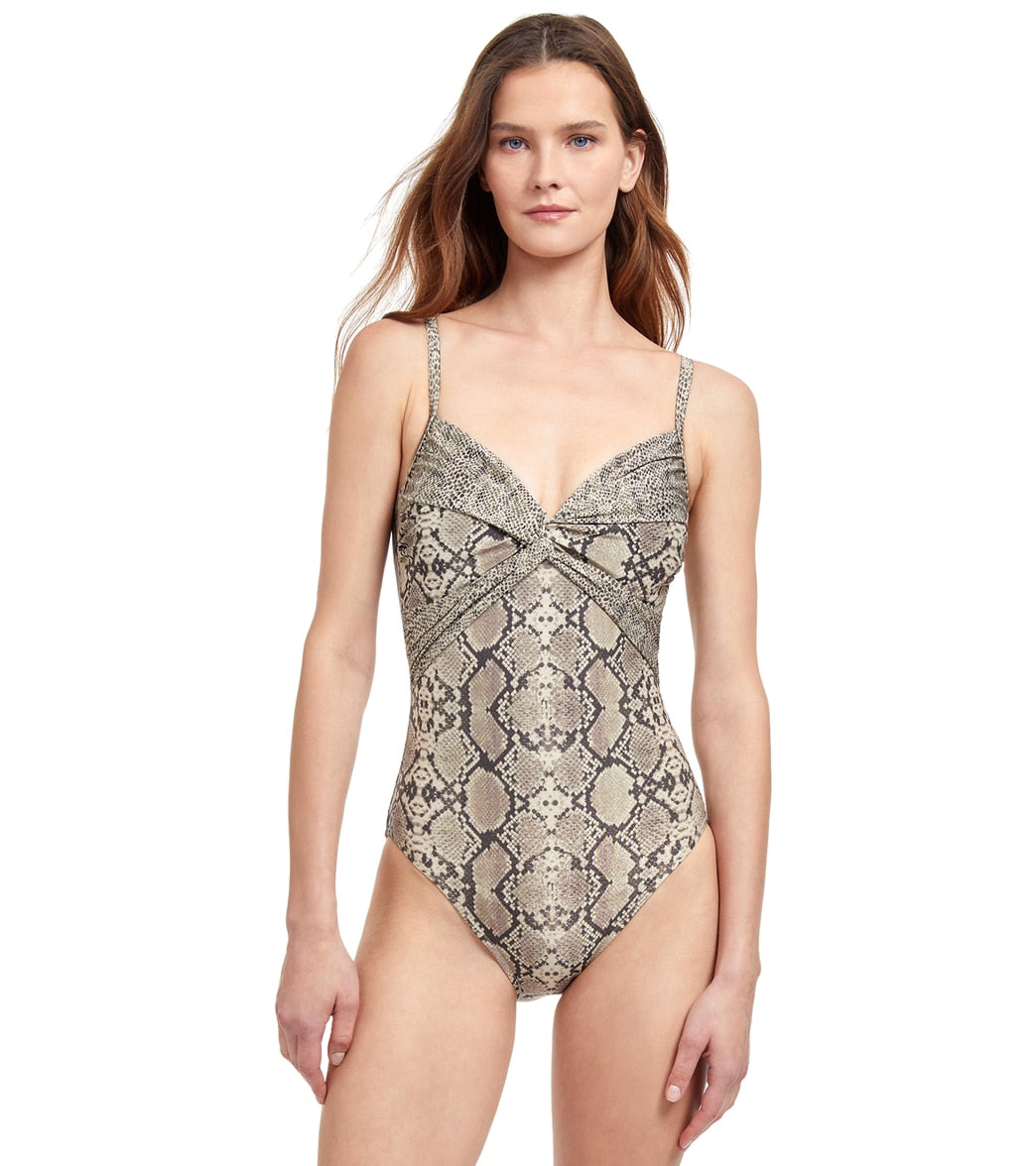 Gottex Women's Python Surplice One Piece Swimsuit at SwimOutlet.com
