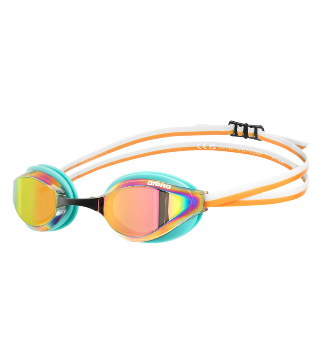 Arena Python Mirrored Goggle Copper/Water/Mango at SwimOutlet.com