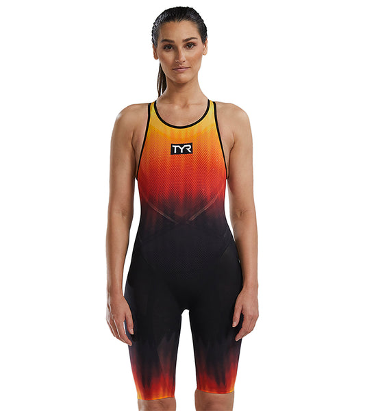 TYR Women's Venzo Influx Open Back Tech Suit Swimsuit at SwimOutlet.com