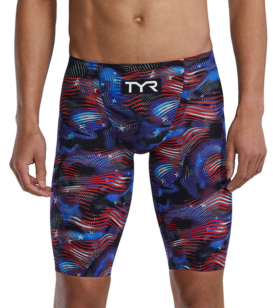 TYR Men's Avictor 2.0 USA High Waist Jammer Tech Suit Swimsuit at ...