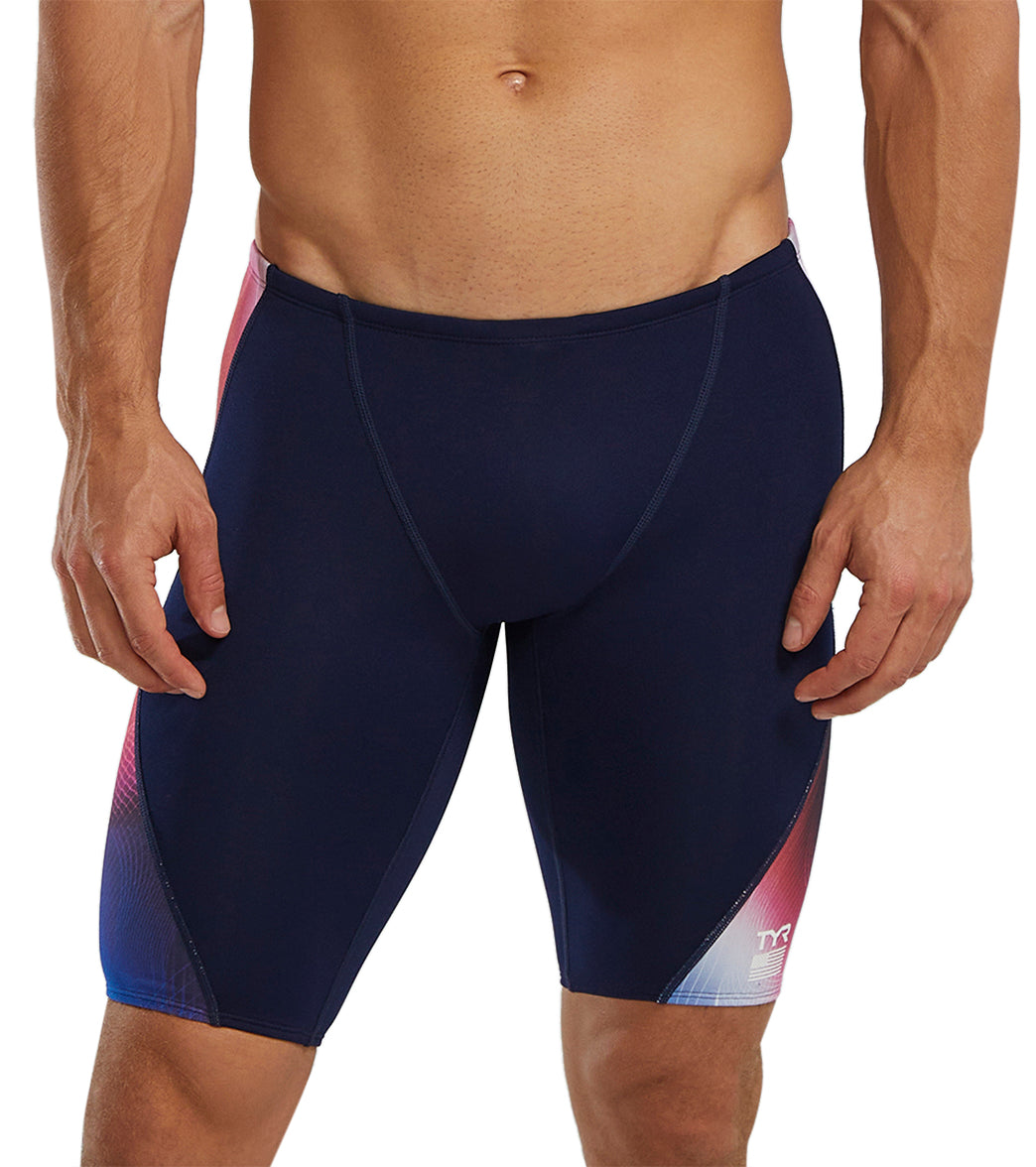 TYR Men's Unwaver Large Logo Jammer Swimsuit at SwimOutlet.com