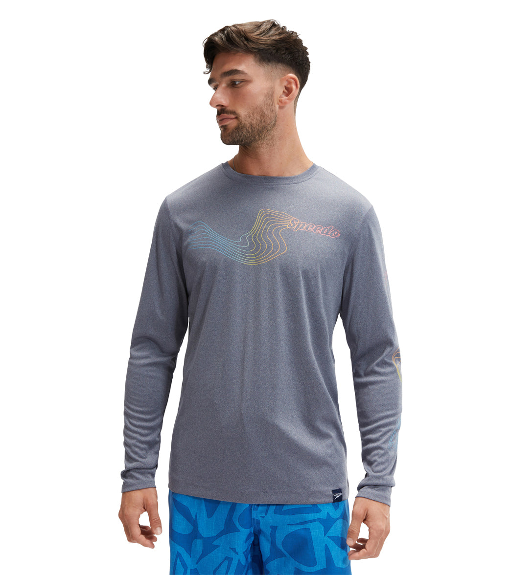 Speedo Men's Graphic Long Sleeve UPF 50 Swim Shirt at SwimOutlet.com
