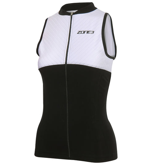 Zone3 Women's Lava Long Distance Sleeveless Tri Top at SwimOutlet.com