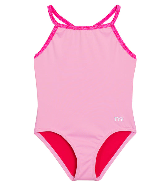 TYR Girls' Solid Addy Diamondfit One Piece Swimsuit (Little Kid, Big ...
