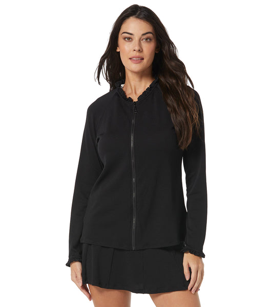 Beach House Women's Pique Solids Phoebe Long Sleeve Zip Front Rash ...