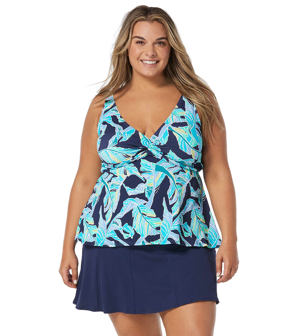 Beach House Women's Plus Size Sea Glass Palm Blair High Neck Tankini ...