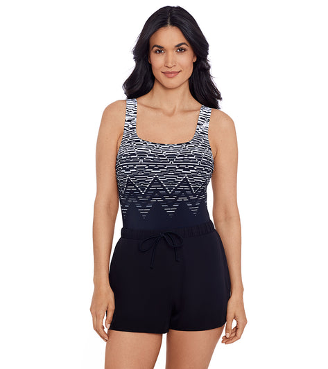 Shape Solver SPORT Women's Dash Point Scoopneck Swim Romper at ...