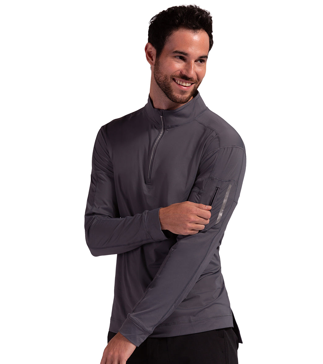 Bloq UV Men's Mock 1/4 Zip UPF 50 Pull Over at SwimOutlet.com