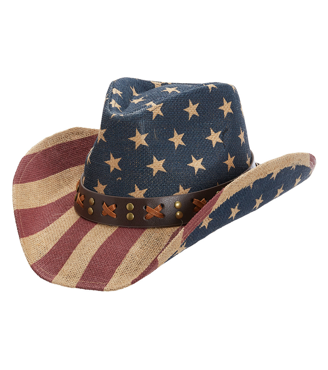 Peter Grimm Uncle Sam Patriotic Americana 3.5 " Brim Cowboy Hat at ...