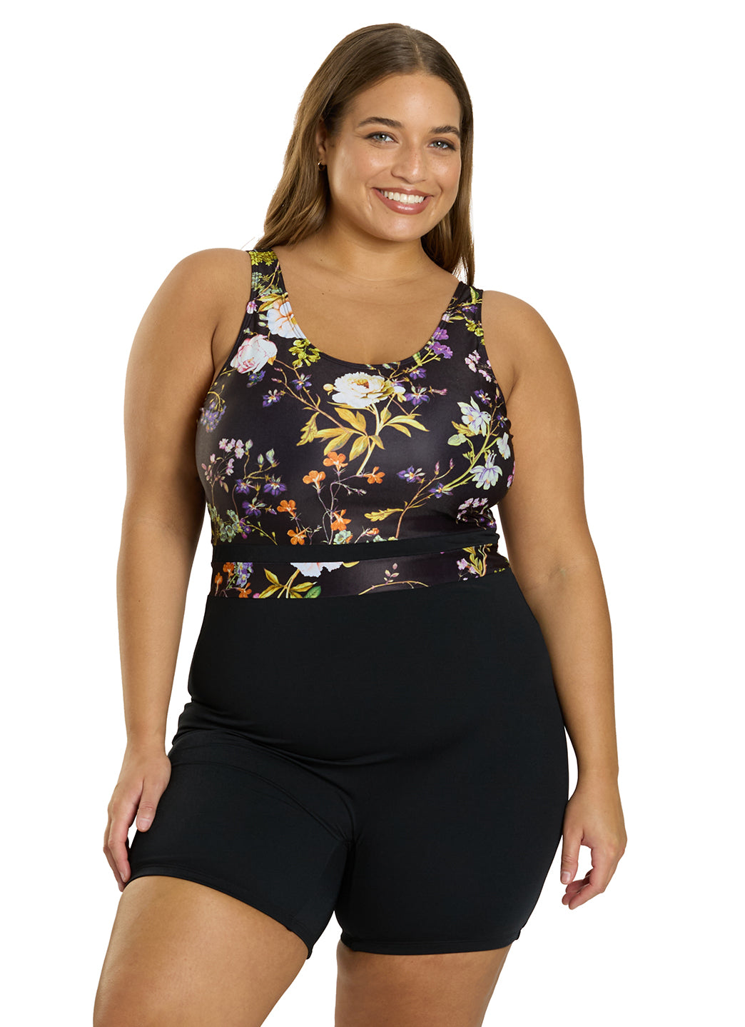 Sporti Plus Size HydroLast Moonlit Flora Chlorine Resistant Scoop Back ...