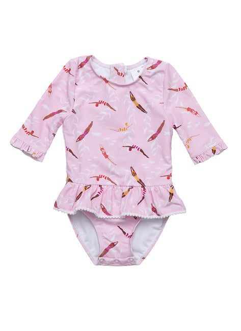 Snapper Rock Girls' Diving Diva Skirted One Piece Swimsuit (Baby ...