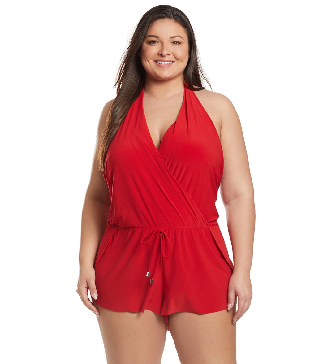 Magicsuit by Miraclesuit Plus Size Bianca Swim Romper at SwimOutlet.com