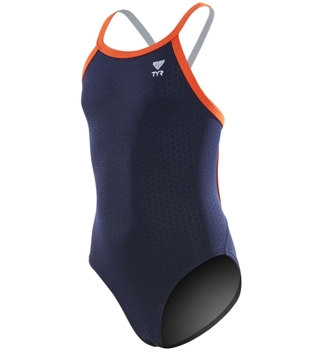 TYR Girls Hexa Diamondfit One Piece Swimsuit at SwimOutlet.com