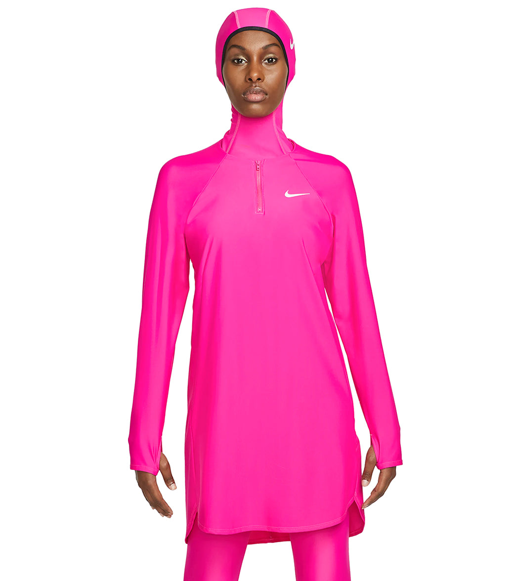 Nike Women's Modest Essential Long Sleeve Chlorine Resistant Swim Tunic ...