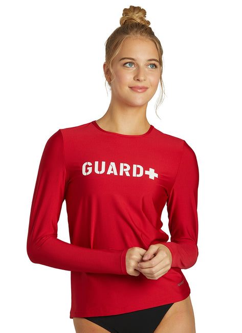 Sporti Guard Women's L/S UPF 50+ Comfort Fit Rash Guard at SwimOutlet.com