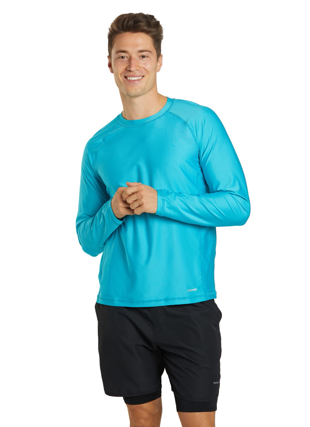 Sporti Men's L/S UPF 50+ Comfort Fit II Rash Guard at SwimOutlet.com