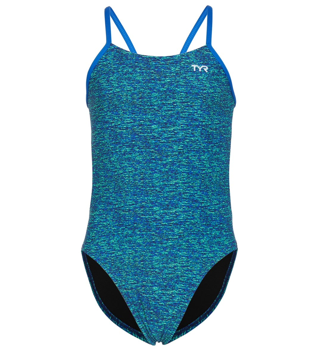 TYR Girls' Lapped Cutoutfit One Piece Swimsuit at SwimOutlet.com