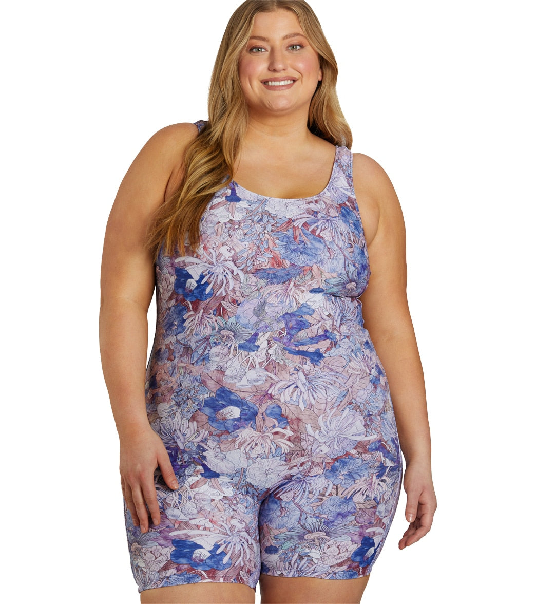 Sporti Plus Size Unitard Jungle Floral One Piece Swimsuit at SwimOutlet.com