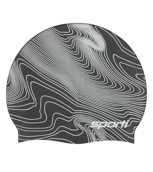 Sporti Sonar Waves Silicone Swim Cap at SwimOutlet.com