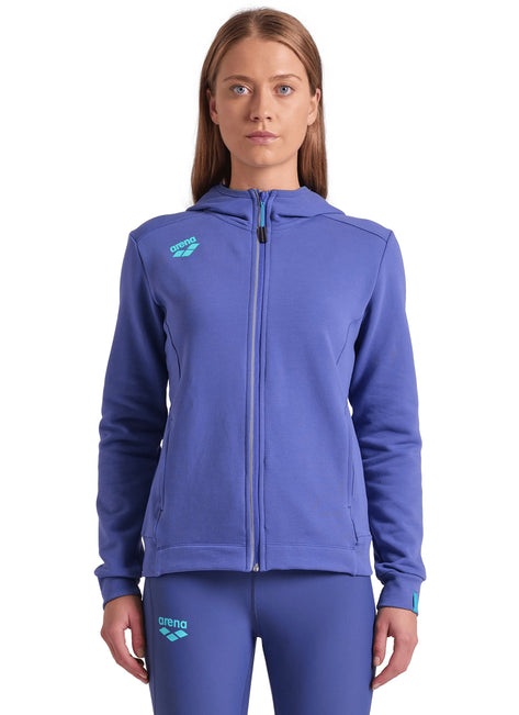 Arena Women's Team Panel Front Zipped Hooded Jacket at SwimOutlet.com