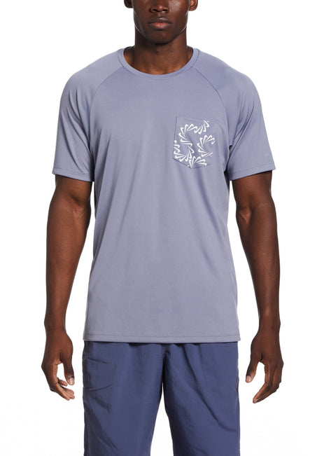 Nike Men's Swoosh Line Short Sleeve Rash Guard at SwimOutlet.com
