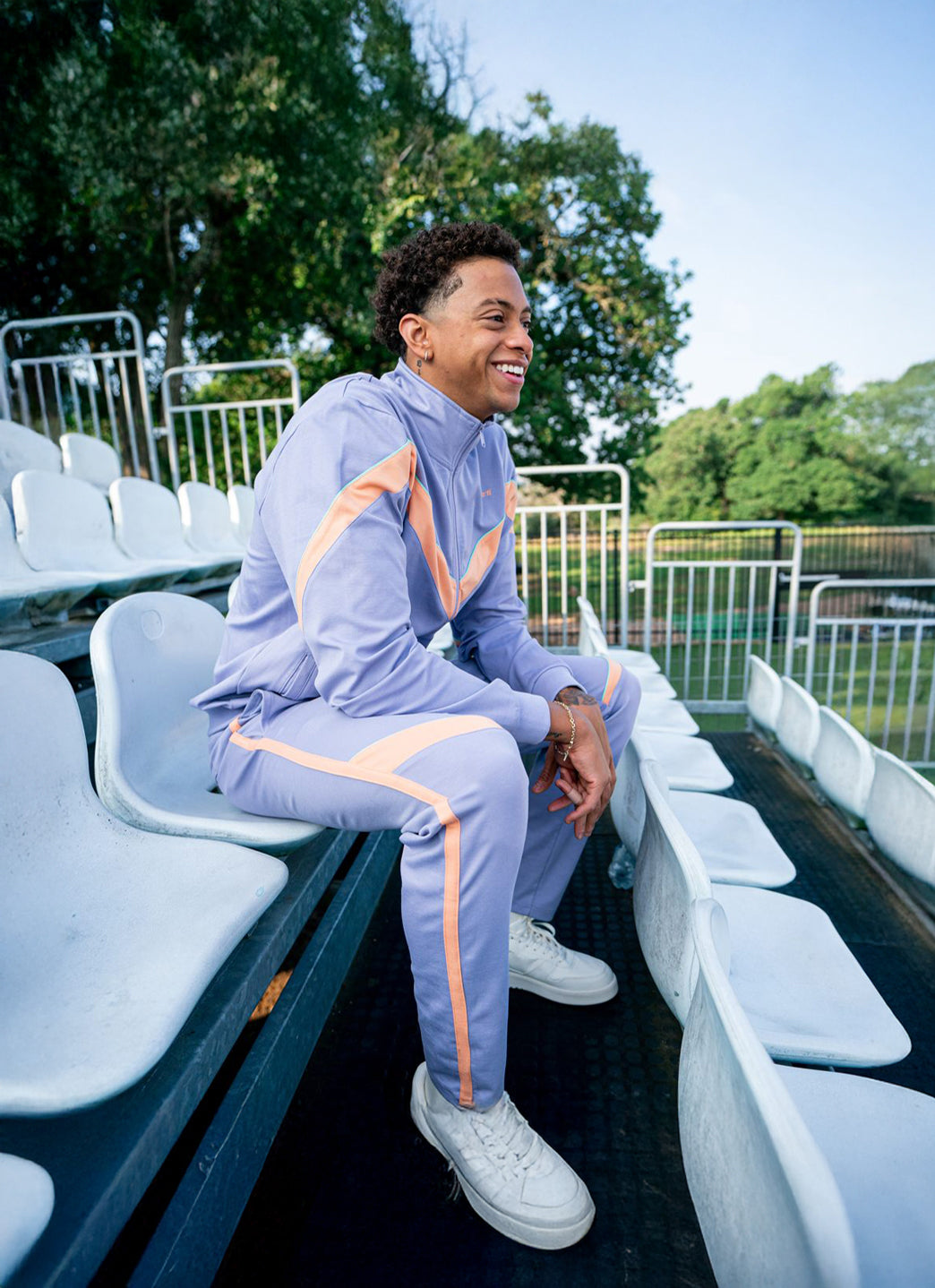 Sporti x Shaine Casas Very Peri Team Tracksuit Bottom at SwimOutlet.com