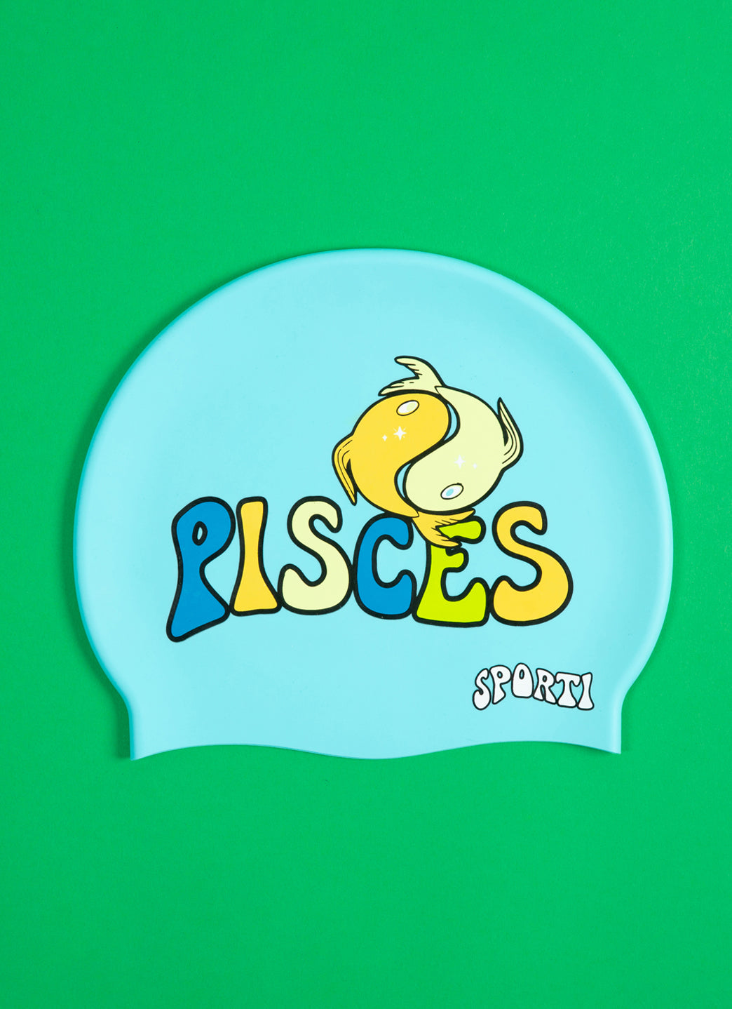 Sporti Groovy Zodiac Pisces Silicone Swim Cap at SwimOutlet.com