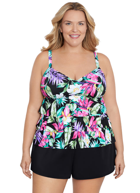 Shape Solver By Penbrooke Women's Plus Mystic Tropic Triple Tier ...
