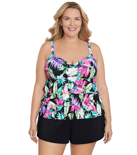 Shape Solver By Penbrooke Women's Plus Mystic Tropic Triple Tier ...