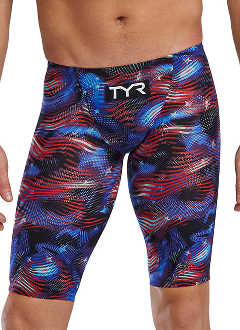 TYR Men's Avictor 2.0 USA Jammer Tech Suit Swimsuit at SwimOutlet.com