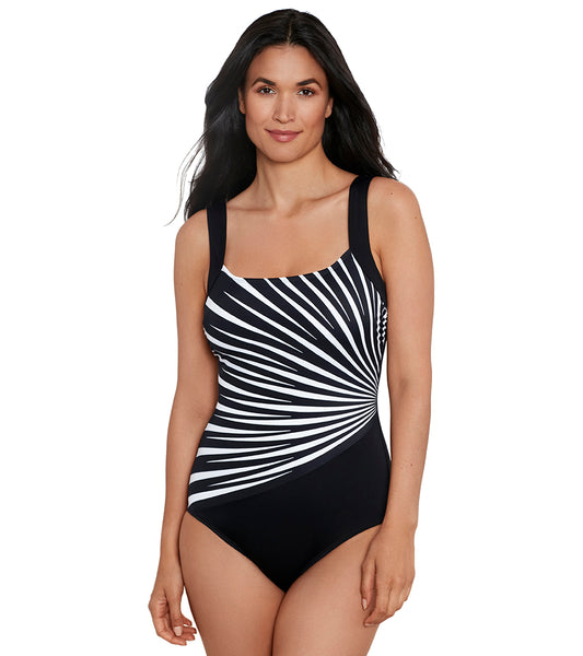 Shape Solver Sport Womens Leading Points Illusion Tank One Piece 9891