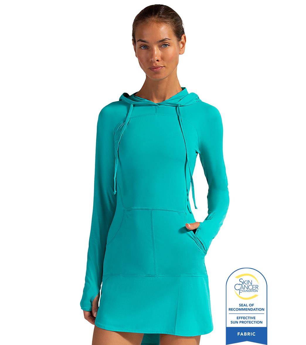 Bloq UV Women's Hooded Long Sleeve UPF 50 Sun Dress at SwimOutlet.com