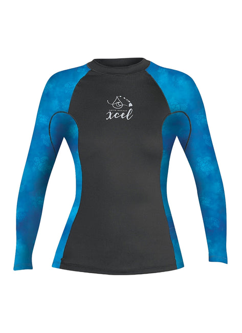 Xcel Girls' Ocean Ramsey Water Inspired Premium Stretch Long Sleeve UV ...