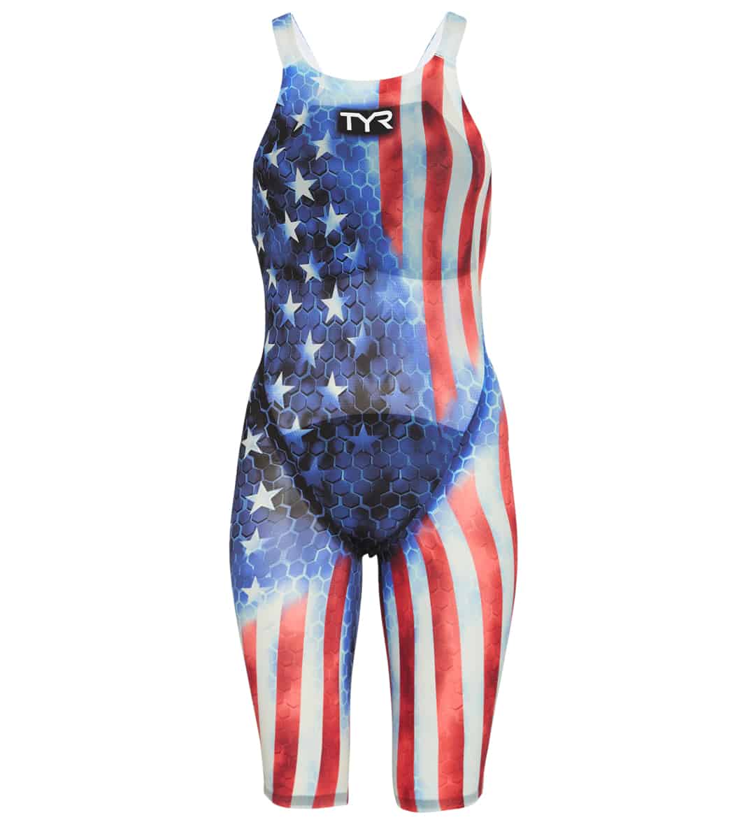TYR Women's Avictor Supernova USA Closed Back Tech Suit Swimsuit at ...