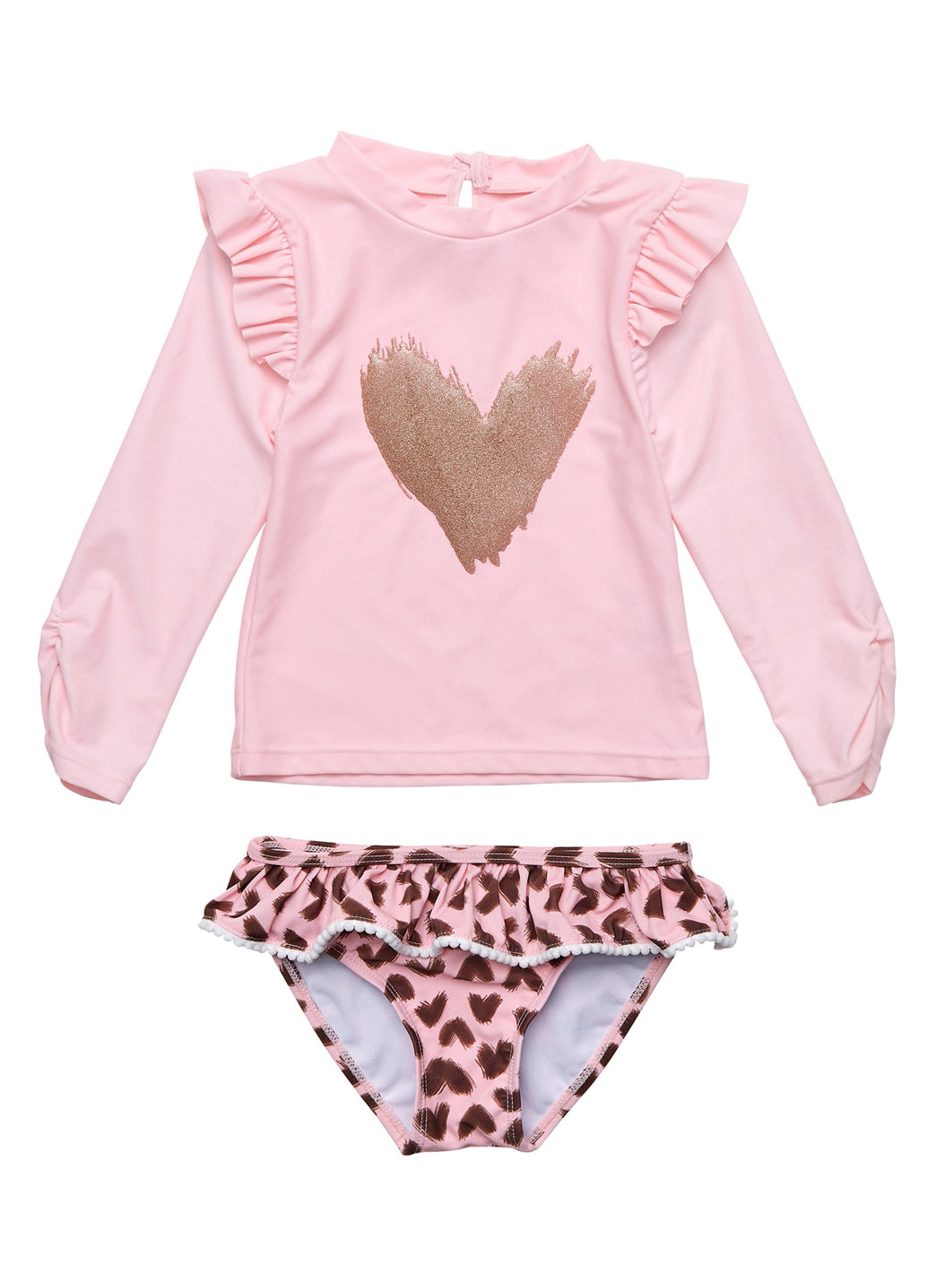 Snapper Rock Girls' Wild Love Long Sleeve Rash Guard Set (Baby, Toddler ...