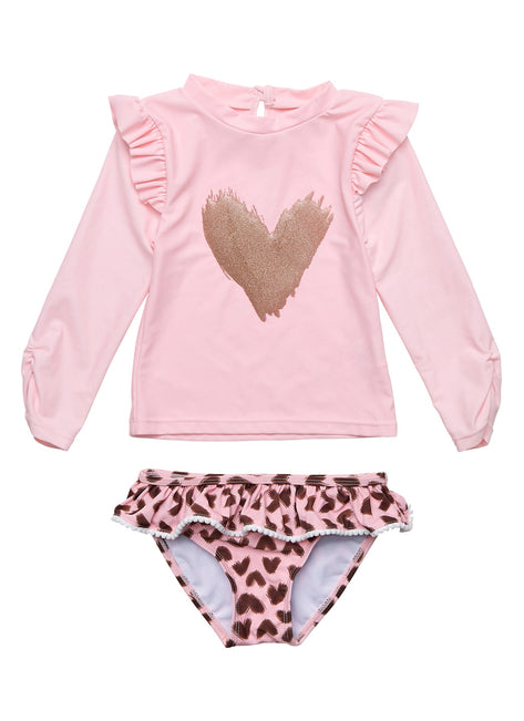 Snapper Rock Girls' Wild Love Long Sleeve Rash Guard Set (Baby, Toddler ...