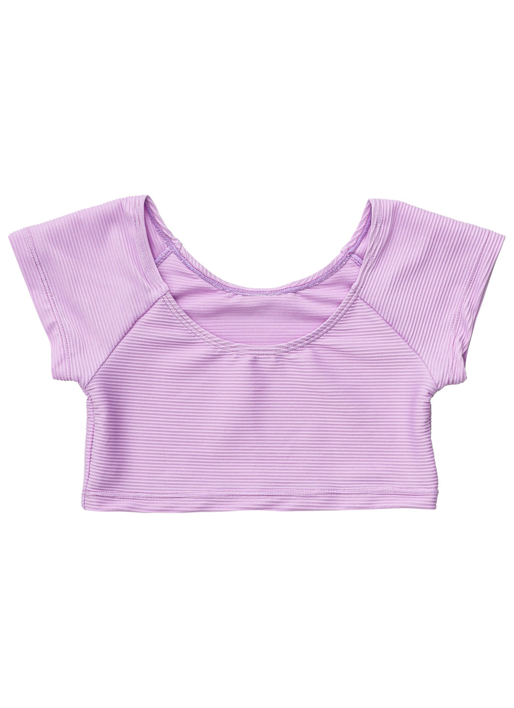 Snapper Rock Girls' Lavender Rib Crop SS Rashguard Top (Toddler, Little ...