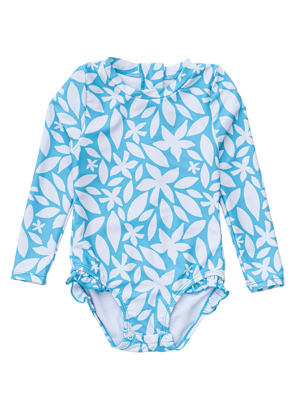 Snapper Rock Girls' Aqua Bloom Sustainable LS Surf Suit (Baby, Toddler ...