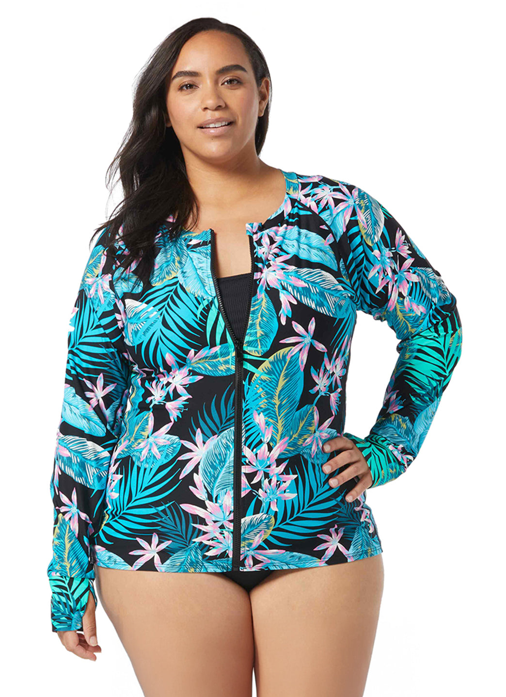 Beach House Women's Plus Size Delray Beach Ava Long Sleeve Zip Front ...